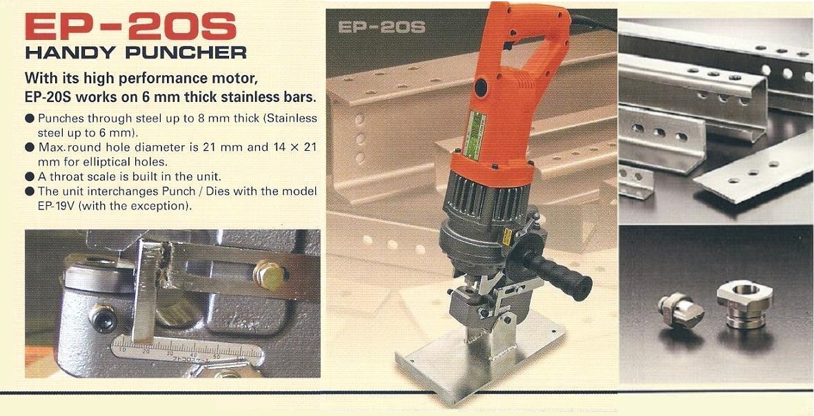 EP-20S portable steel punch, portable steel punches, hand held steel ...